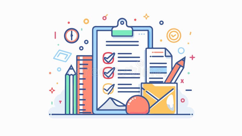 Professional Check Mark Document File Paper Outline Ico Image Stock ...