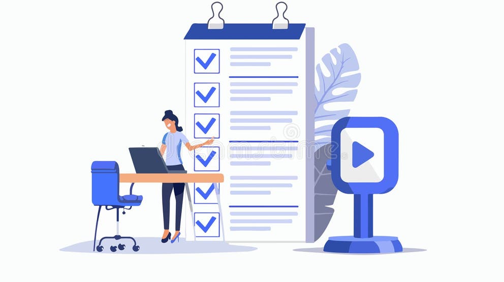 Professional Checklist Layout with Three Items on the Left Side Stock ...