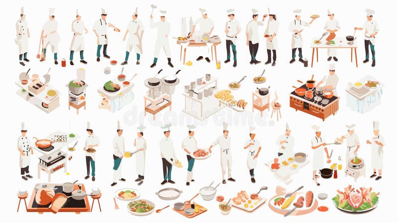 Professional Chef Cooking in Kitchen - Culinary Work Environment Stock ...