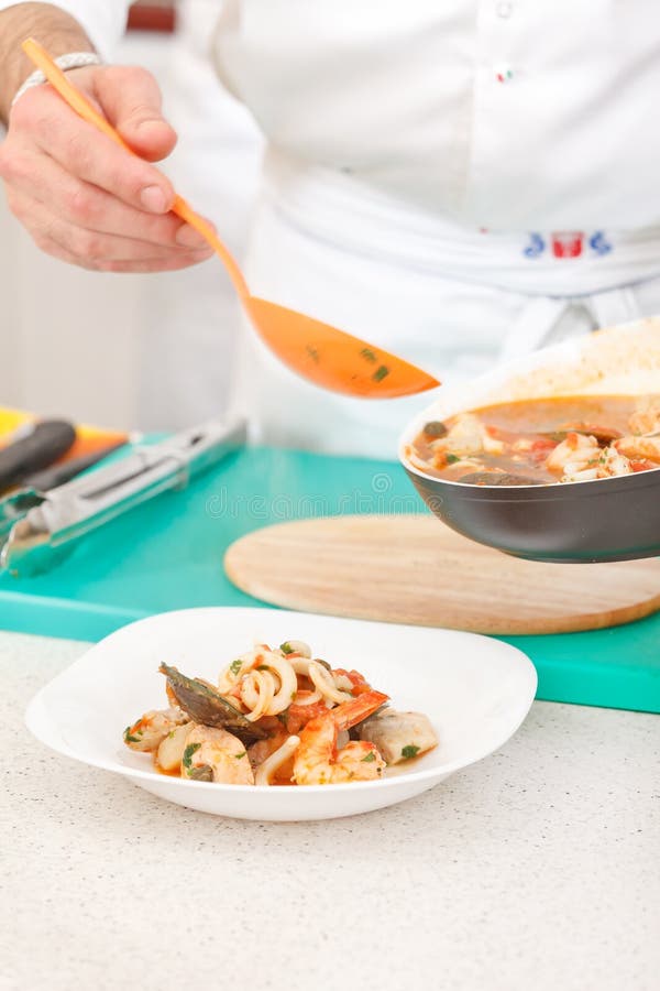 Professional Chef Garnish Dish Stock Image - Image of decorating ...