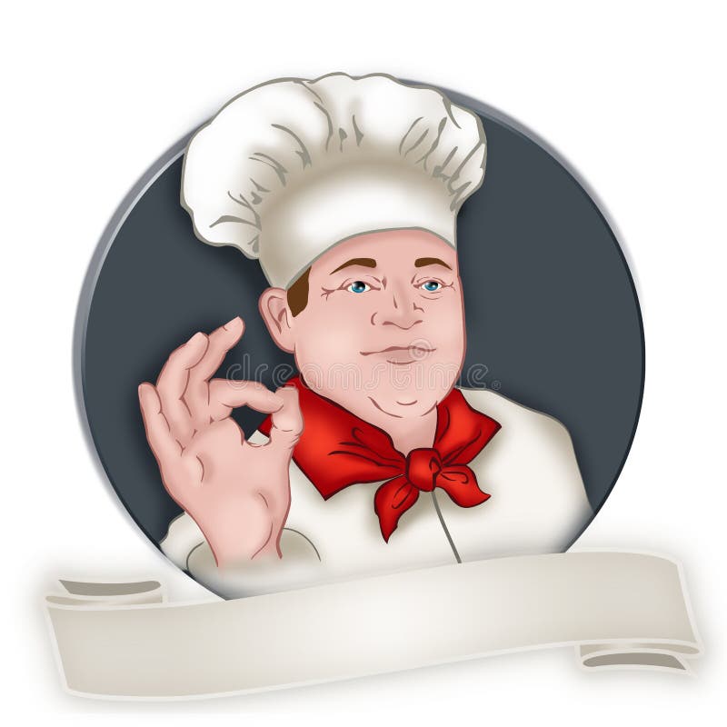 Professional Chef Illustration with Banner Stock Illustration ...