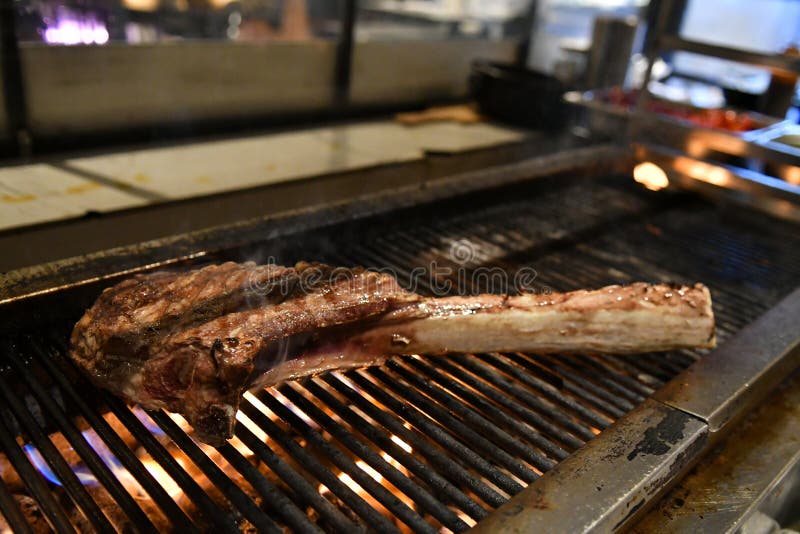 Professional Chef Making Delicious Steak at a Restaurant Stock Image ...