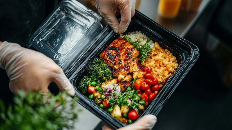 A Professional Chef Packing a Gourmet Meal in a Stylish Delivery ...