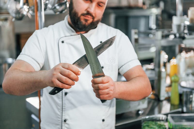 Professional Chef Preparing Food in the Kitchen Stock Image - Image of ...