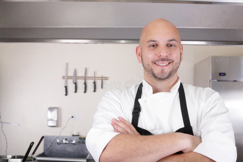 Professional chef smiling stock image. Image of cuisine - 32472469