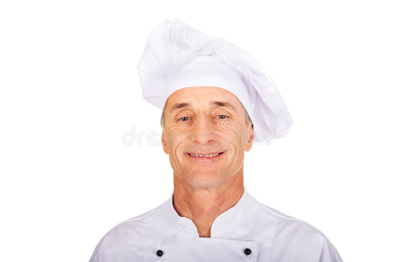 Professional Chef in White Uniform and Hat Stock Photo - Image of ...