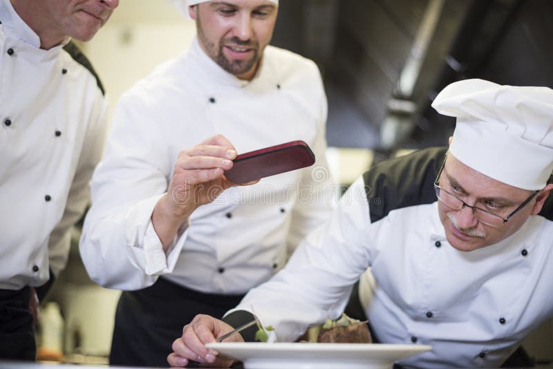Professional chef at work stock image. Image of meal - 85338259