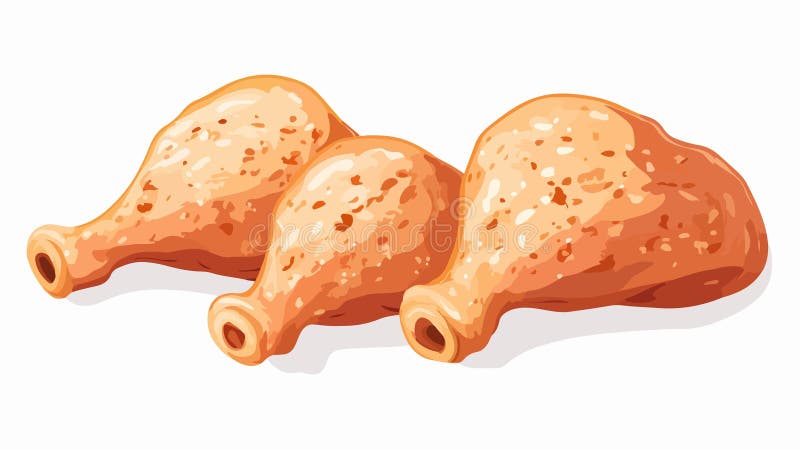 Professional Chicken Thigh Flat Vector Design on White Background Stock ...