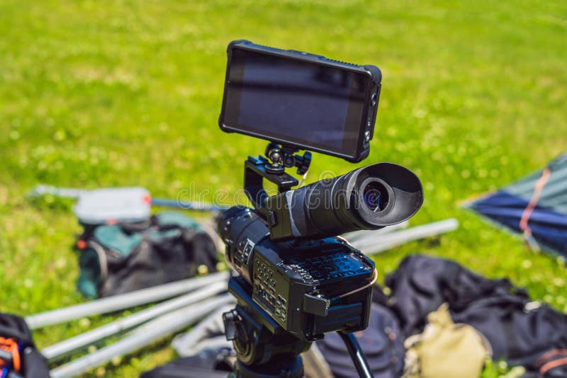 A Professional Cinema Camera on a Commercial Production Set Stock Image ...