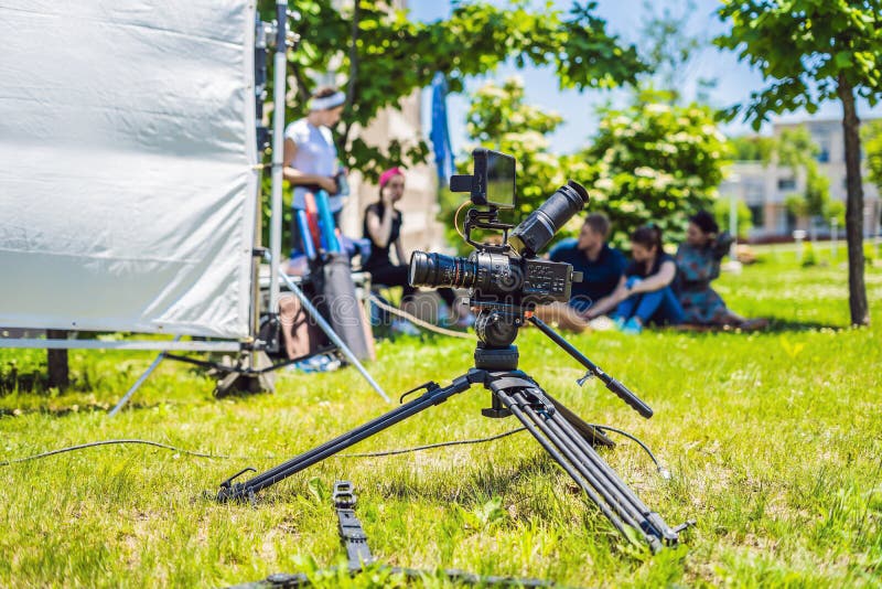 A Professional Cinema Camera on a Commercial Production Set Stock Photo ...