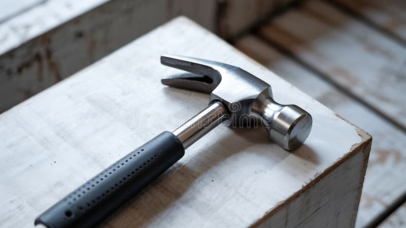 Professional Claw Hammer with Ergonomic Grip on Workbench Stock ...