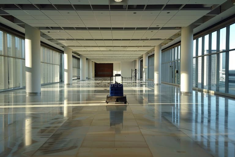 Professional Cleaners Cleaning and Organizing Empty Office Spaces for ...