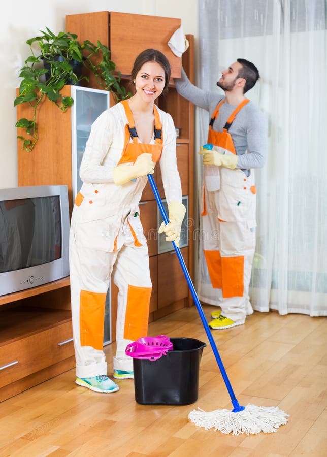 Professional Cleaners with Equipment Clean Stock Photo - Image of ...