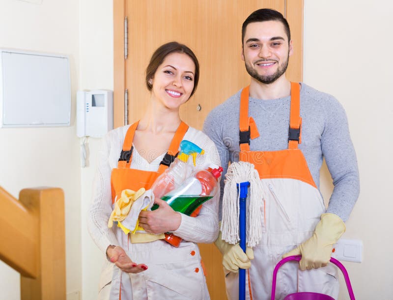 Professional Cleaners at Work Stock Photo - Image of adult, company ...