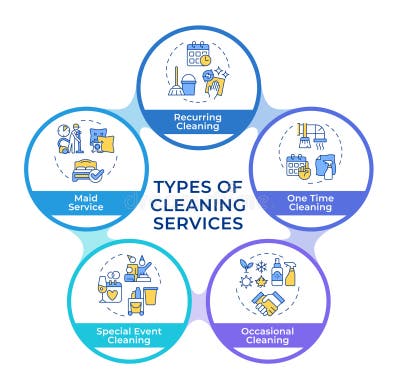 Professional Cleaning Services Types Infographic Circles Flowchart ...