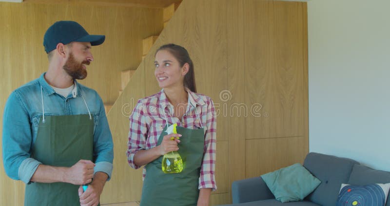 Professional Cleaning Team in Uniforms. Stock Image - Image of person ...