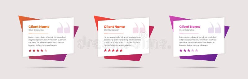 Professional Client Feedback Card with Colorful Gradient and Rating ...