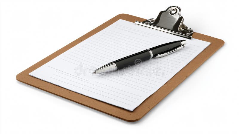 Professional Clipboard with Pen on White Background for Business and ...