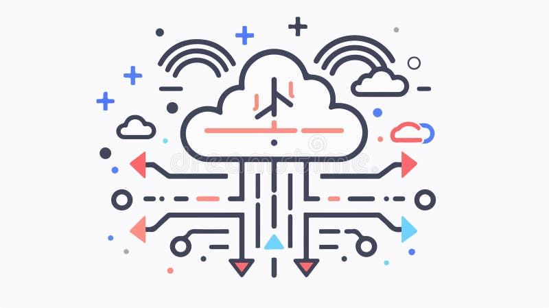 Professional Cloud Migration Icon for Cloud Computing Solutions Stock ...