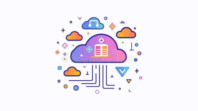 Professional Cloud Migration Icon for Cloud Computing Solutions Stock ...