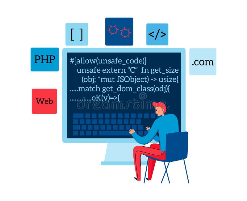 Professional Coding Programmer Composition Stock Illustration Illustration Of Technology Work