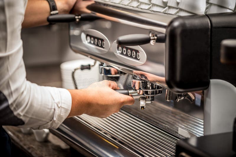 Professional Coffee Machine Stock Photo - Image of barista, young: 74101418