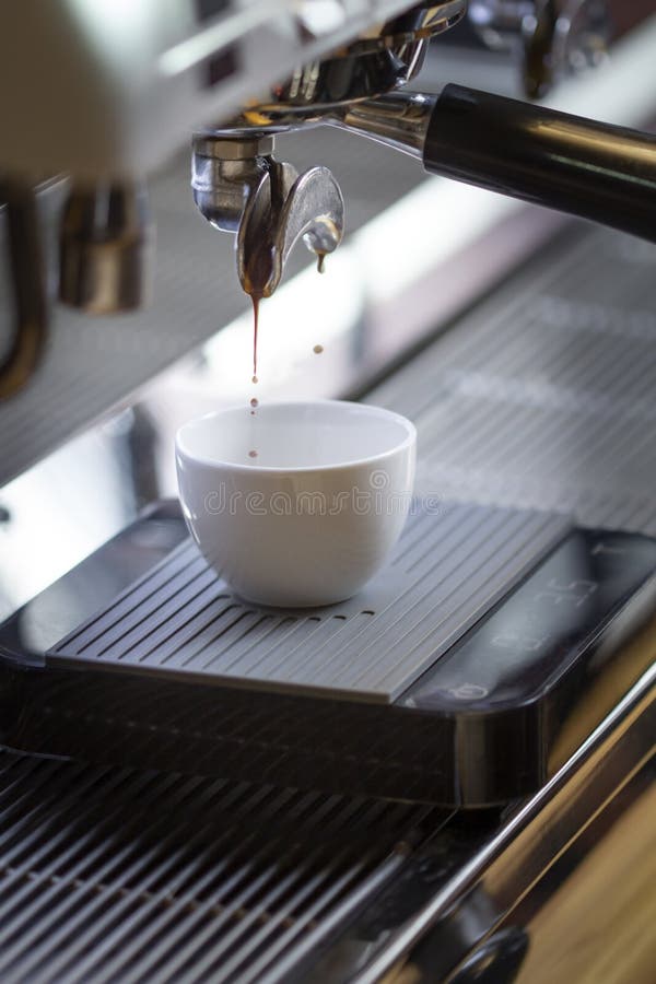 Professional Coffee Machine Makes Espresso Stock Photo - Image of ...