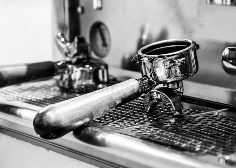 Professional Coffee Machine Making Espresso in a Cafe Stock Image ...