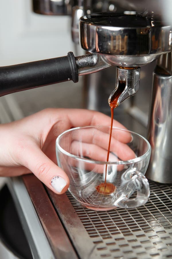 Professional Coffee Machine Making Espresso in a Cafe Stock Photo ...
