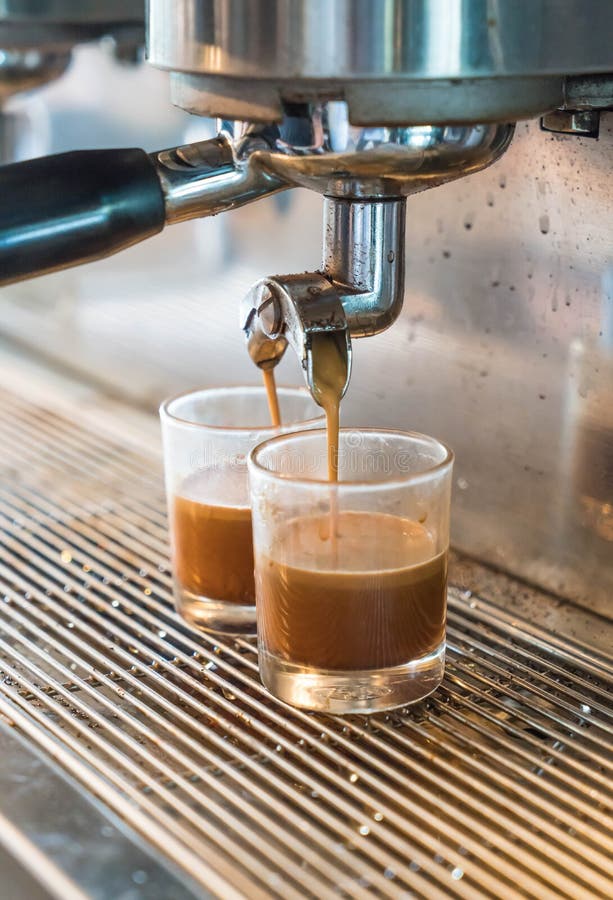 Professional Coffee Machine Making Espresso in a Cafe Stock Photo ...