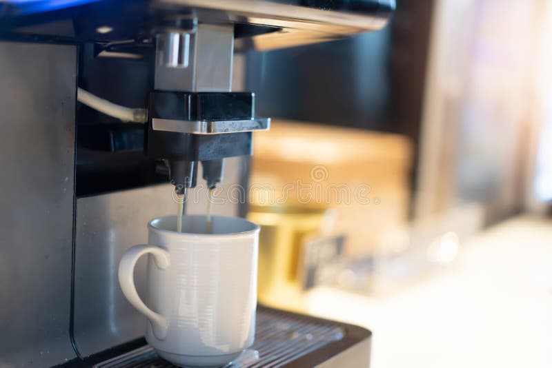 Professional Coffee Machine in Coffee Shop or Restaurant Stock Photo ...