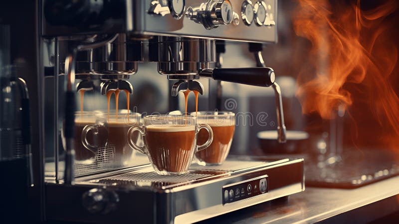 Professional Coffee Making Machine Making Coffee Stock Illustration ...