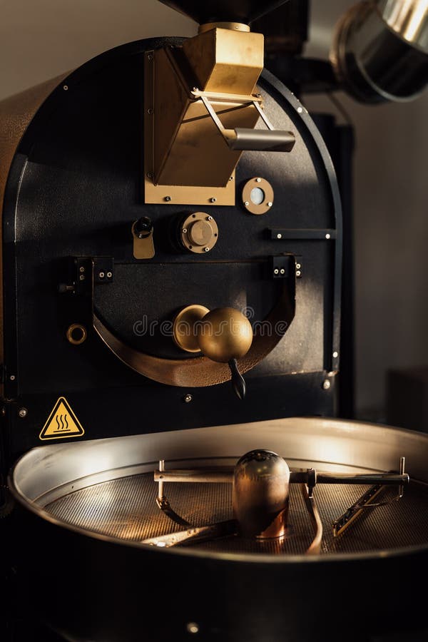 Professional Coffee Roasting Machine in Process Stock Photo - Image of ...