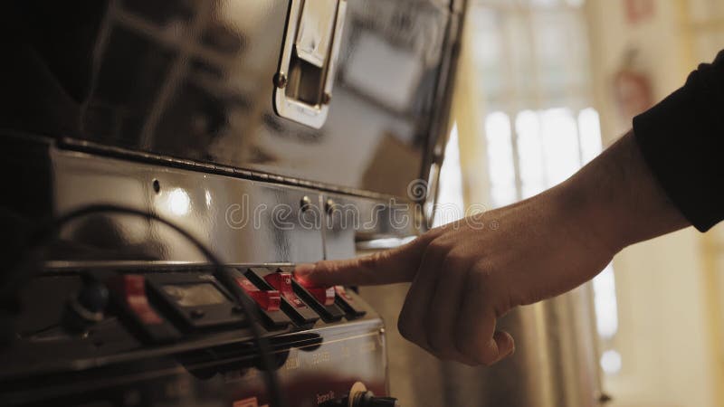 At a Coffee Roasting Plant. the Machine is in the Process of Roasting ...