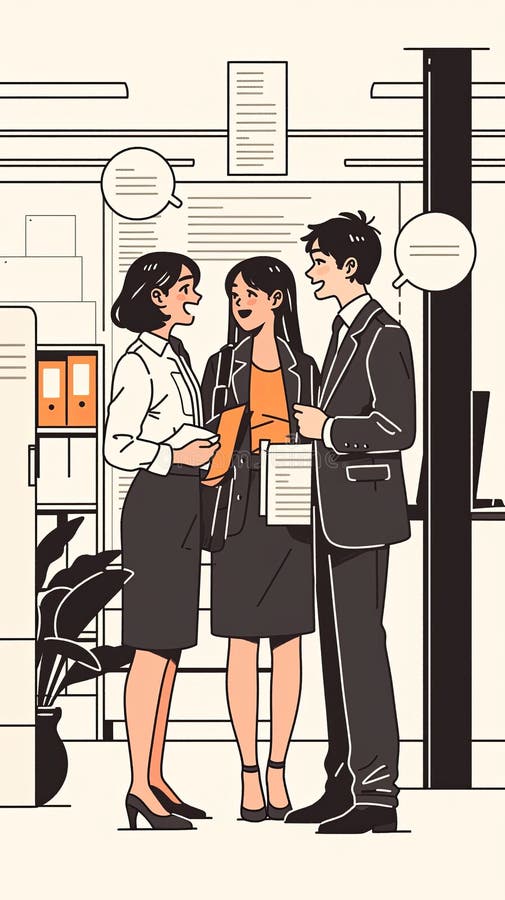 Professional Colleagues Engaging in a Discussion in a Modern Office ...