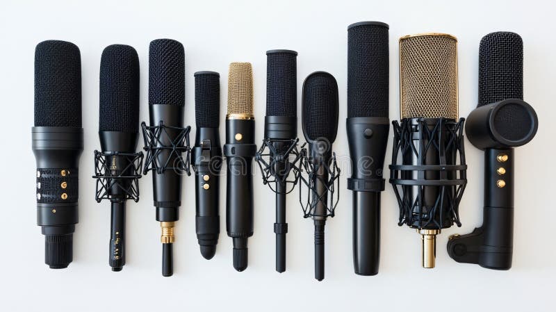 Professional Collection of Black Microphones with Wire Mesh for ...