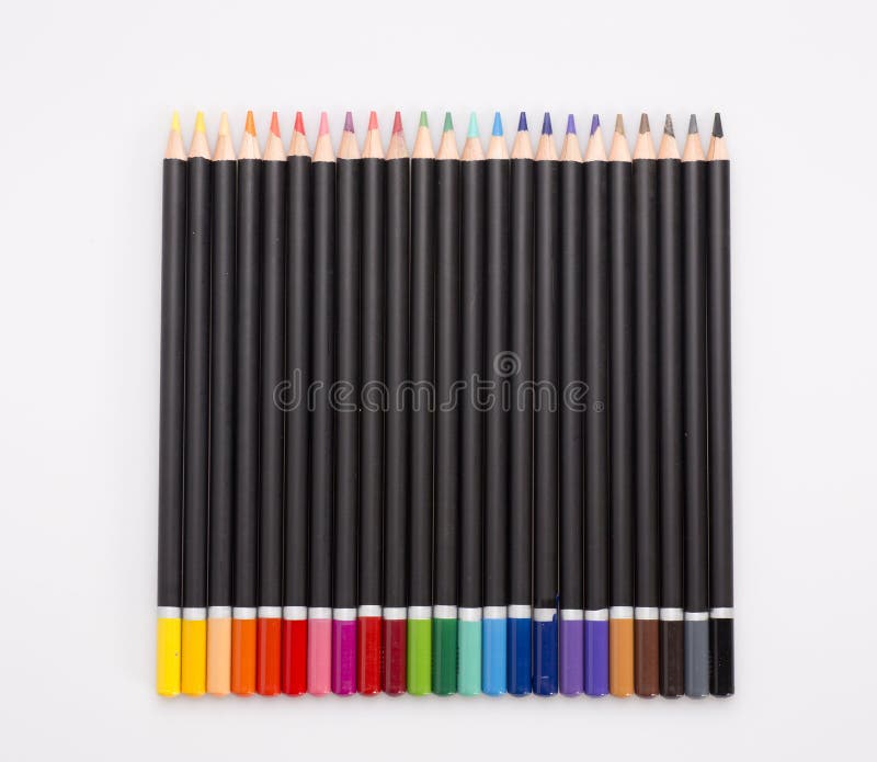 Professional Colored Pencils Stock Photo - Image of indicative, white ...