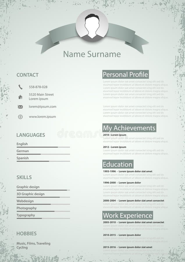 Professional Colored Resume Cv Design Bookmarks Template Stock Vector ...