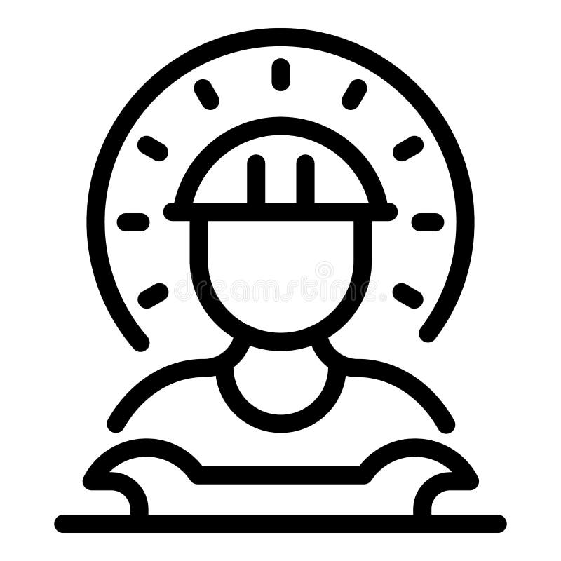 Engineer Icon, Outline Style Stock Vector - Illustration of male ...