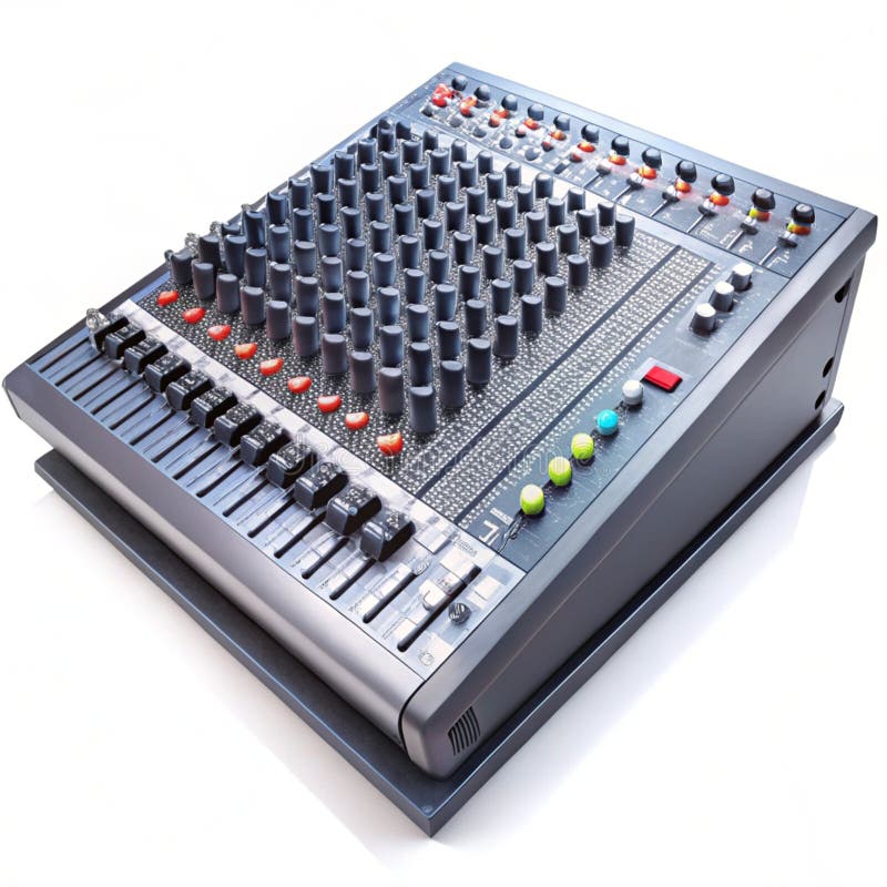 Compact Audio Mixing Console Isolated on White Stock Illustration ...