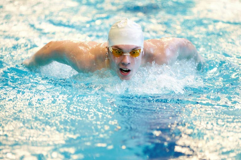 Professional Competitive Swimmer Stock Photo - Image of agile, power ...