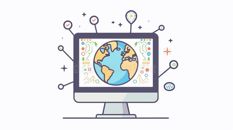 Professional Computer Globe Internet Outline Icon Vector Stock Vector ...