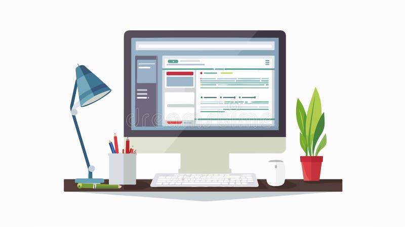 Professional Computer Online Web Browser Page Displayed on PC Monitor ...