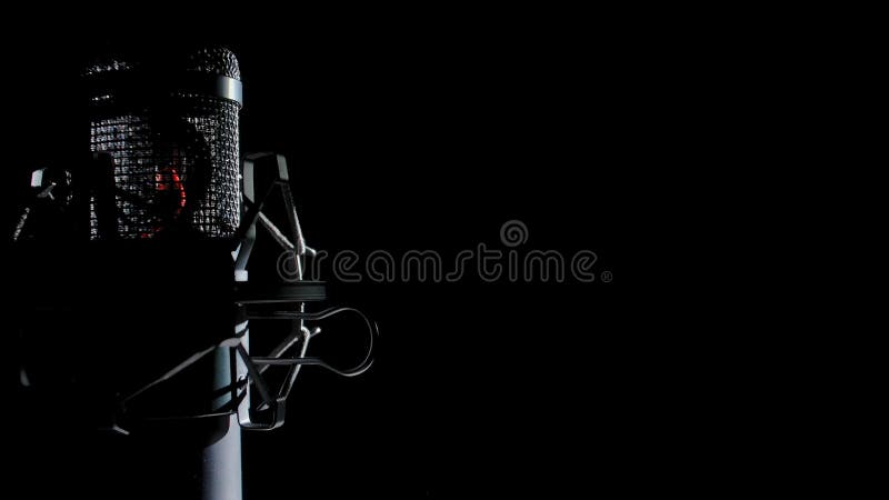 Professional Condenser Microphone in Dramatic Low-key Lighting Stock ...