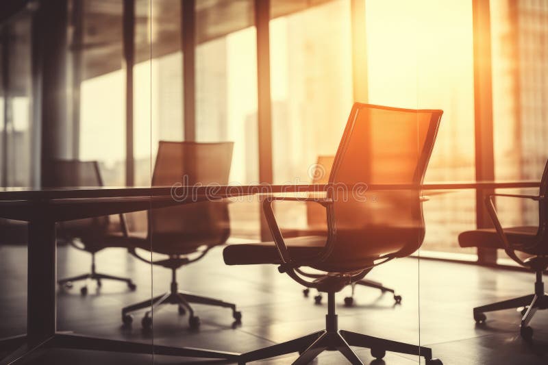 Professional Conference Room with Comfortable Chairs and Spacious Table ...