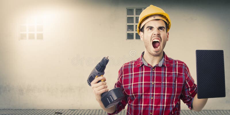 Professional Construction Screaming Stock Photo - Image of buildings ...