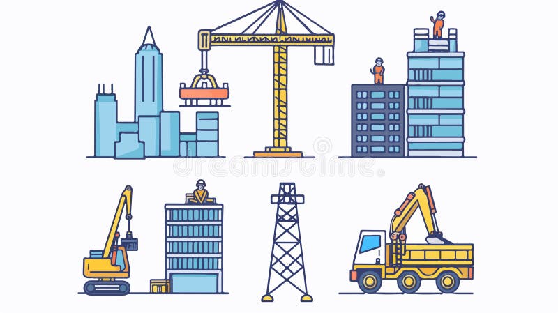 Professional Construction Icons Set for Building Projects and ...