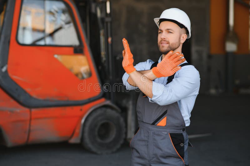 Professional Construction Industry Driver Close Up Stock Photo - Image ...