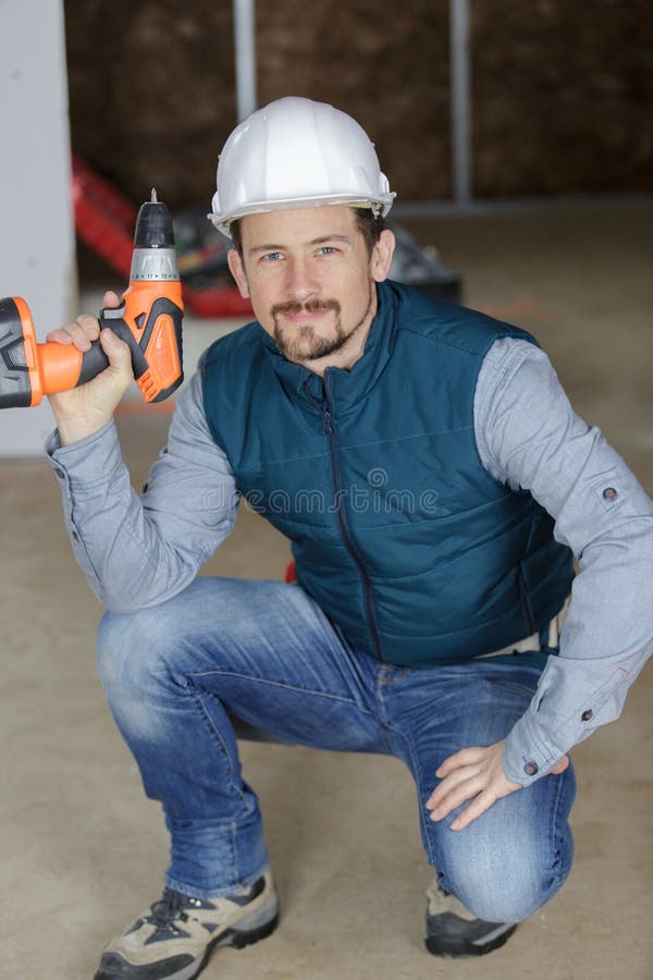 Professional Construction Labourer Looking at Camera Stock Image ...