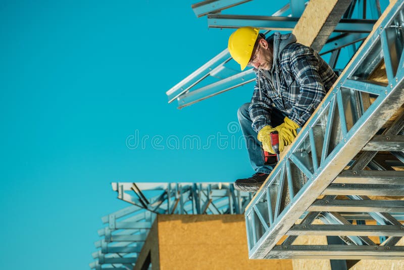Professional Construction Site Contractor Worker Stock Photo - Image of ...